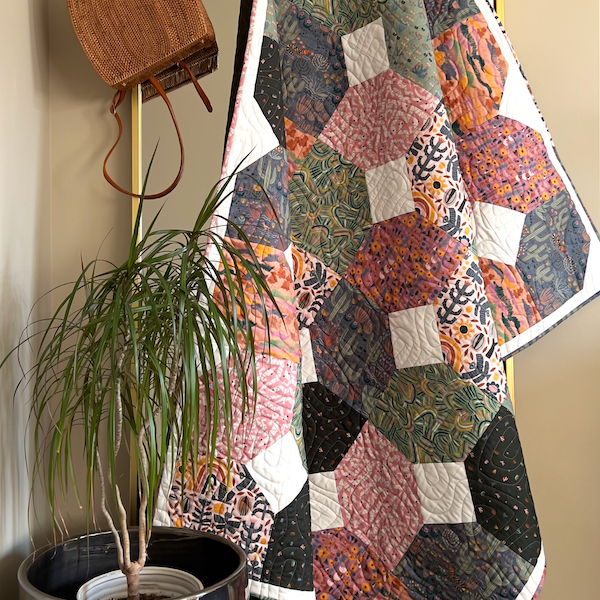 Quilt made using various fabrics from the range