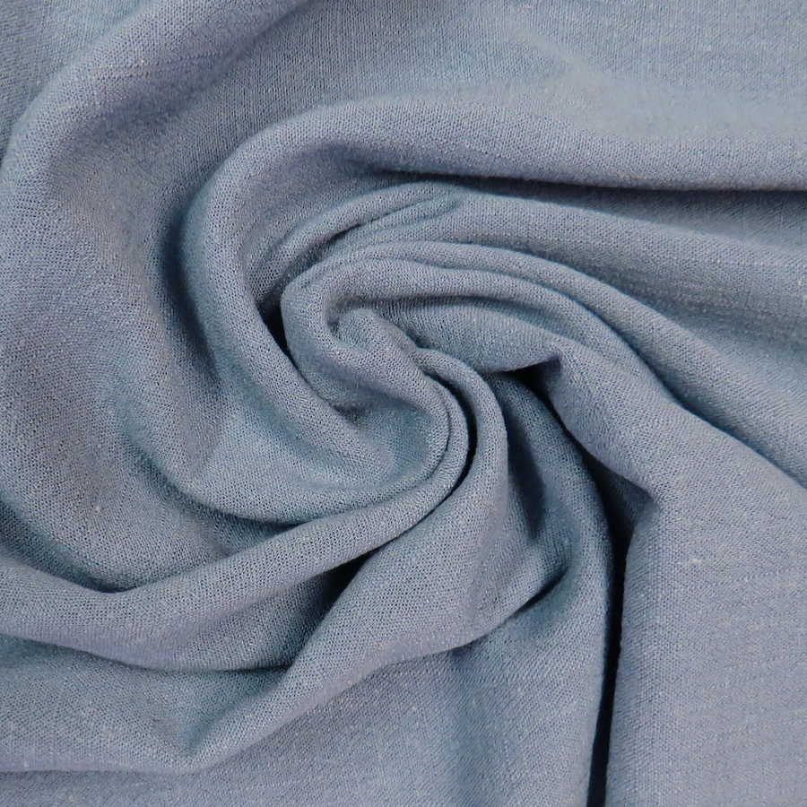 Denim Blue Viscose Linen Slub Fabric - Wholesale by Hantex Ltd UK EU