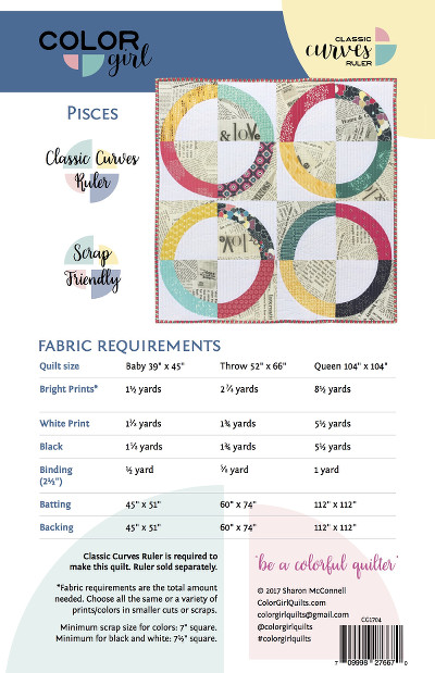 Pisces Quilt Pattern - Color Girl - Wholesale by Hantex Ltd UK EU